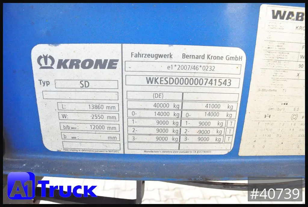 Krone - SD Tautliner, Code XL, BPW, TÜV 05/2026